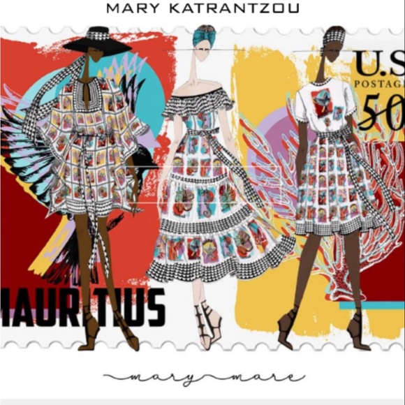 MARY KATRANTZOU | Dresses | Mary Katrantzou Cannes Postage Stamp Print ...